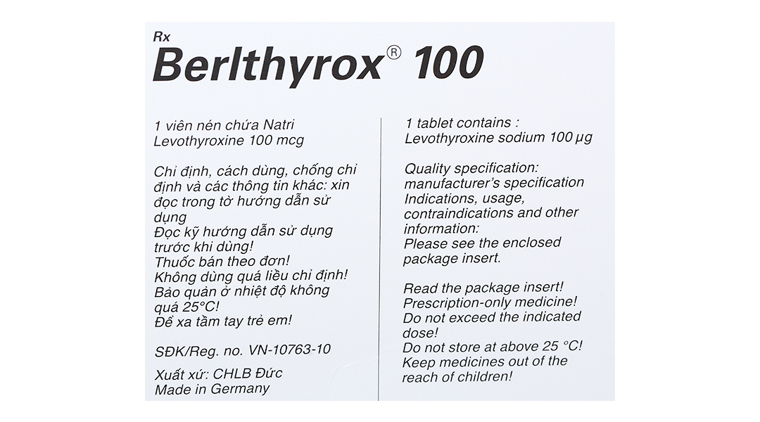 Thuốc Berlthyrox 100mcg hộp 100 viên-Nhà thuốc An Khang