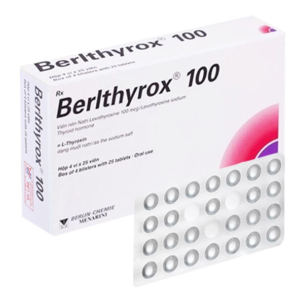 Thuốc Berlthyrox 100 trị suy giáp, cường giáp (4 vỉ x 25 viên) - 10/ ...
