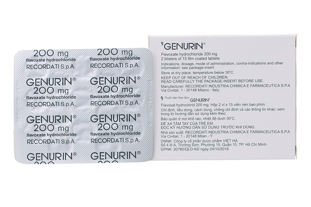 Genurin 200mg giảm triệu chứng tiểu khó, tiểu gấp, tiểu đêm (2 vỉ x 15 ...