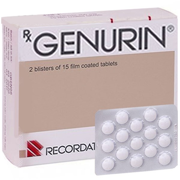 Genurin 200mg giảm triệu chứng tiểu khó, tiểu gấp, tiểu đêm (2 vỉ x 15 ...