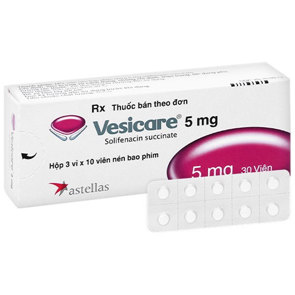 Vesicare 5mg trị tiểu không tự chủ (3 vỉ x 10 viên) - 11/2024 ...