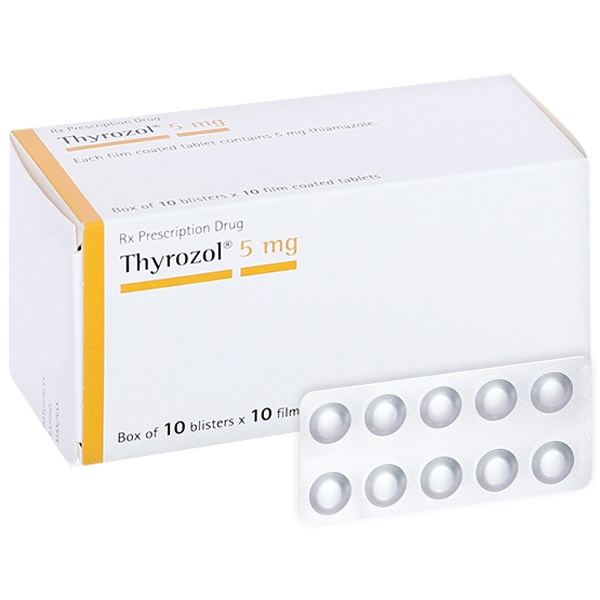 Thyrozol 5mg trị cường giáp (10 vỉ x 10 viên) - 09/2024 ...