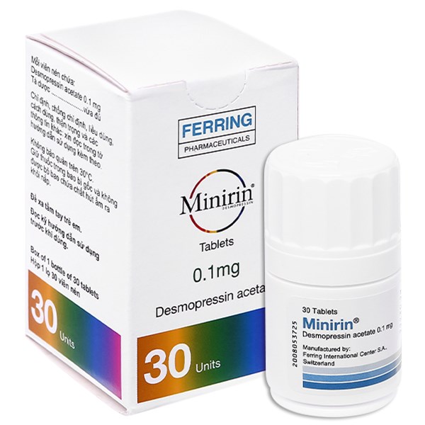 Minirin 0.1mg trị đái tháo nhạt, tiểu đêm lọ 30 viên - 02/2025 ...