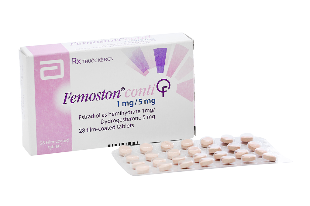 Femoston Conti 1mg/5mg trị thiếu estrogen do mãn kinh (1 vỉ x 28 viên ...