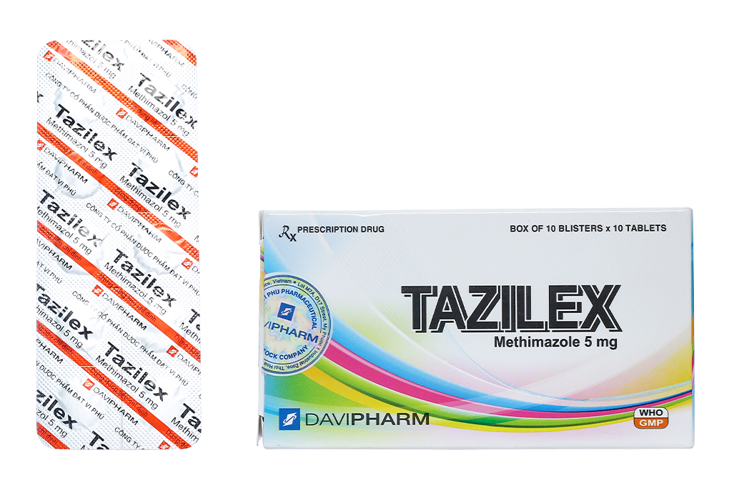 Tazilex 5mg trị triệu chứng nhiễm độc giáp (10 vỉ x 10 viên) - 07/2024 ...