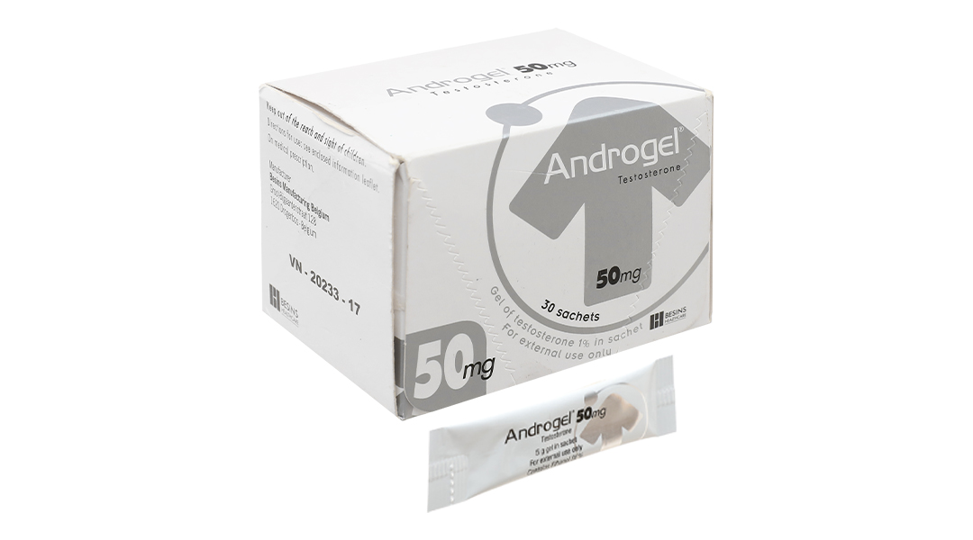Gel bôi Androgel 50mg bổ sung testosterone hộp 30 gói - 08/2024 ...