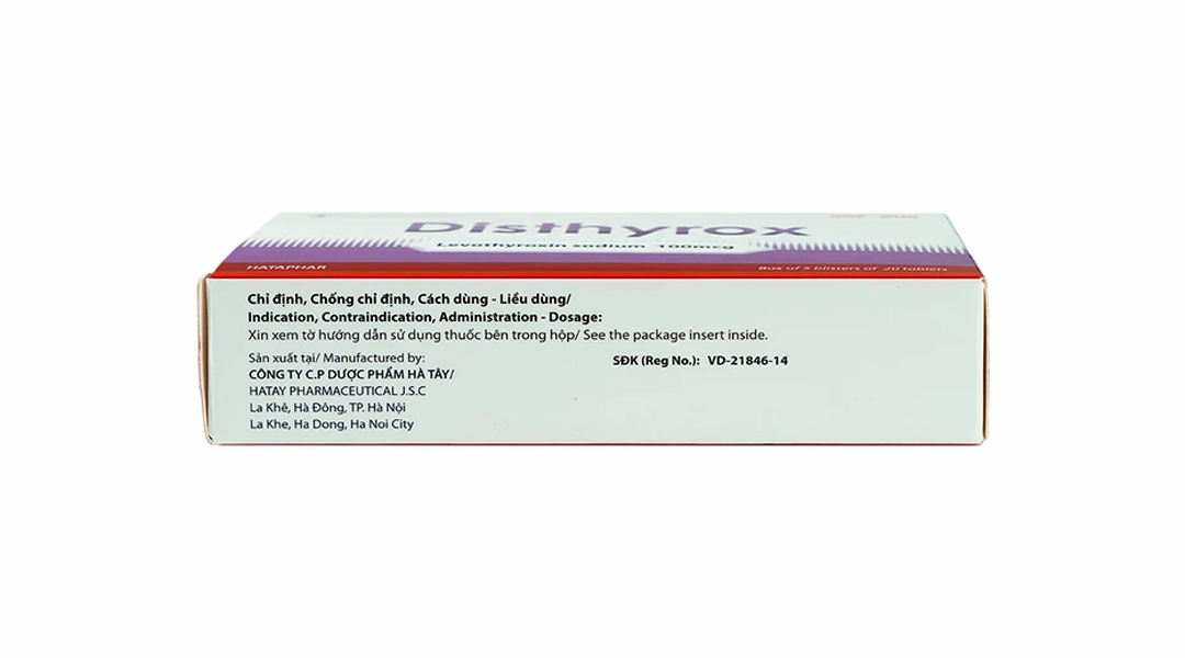 Disthyrox 100mcg trị các bệnh lý tuyến giáp (5 vỉ x 20 viên) - 08/2024 ...