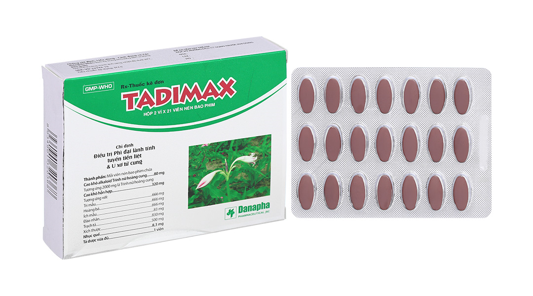 Tadimax điều trị phì đại tuyến tiền liệt, u xơ tử cung (2 vỉ x 21 viên ...