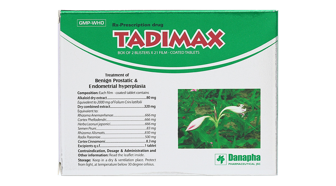 Tadimax điều trị phì đại tuyến tiền liệt, u xơ tử cung (2 vỉ x 21 viên ...