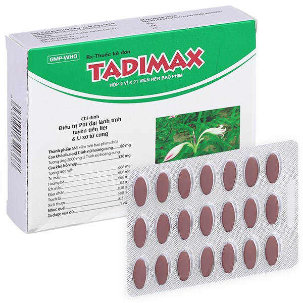 Tadimax điều trị phì đại tuyến tiền liệt, u xơ tử cung (2 vỉ x 21 viên ...