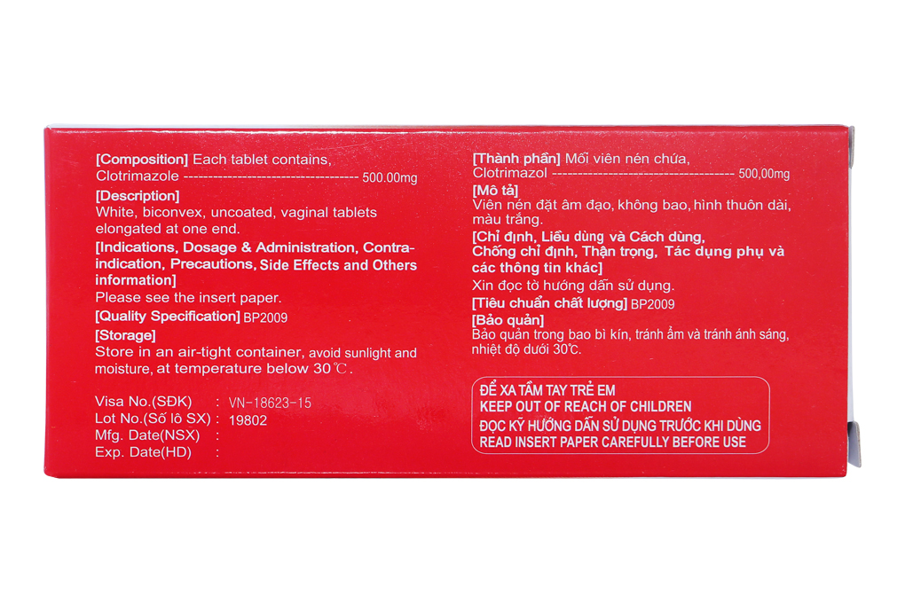 Viên đặt âm đạo Chimitol Vaginal Tab 500mg trị nhiễm khuẩn, nấm âm đạo ...