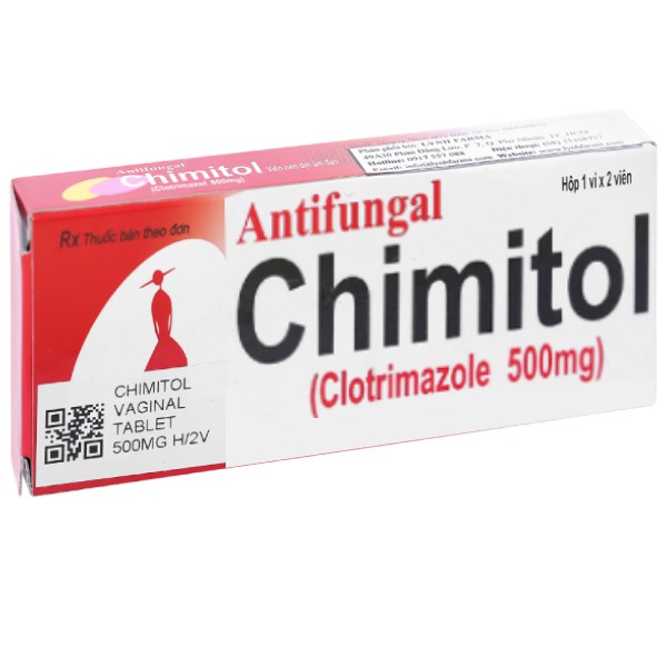 Viên đặt âm đạo Chimitol Vaginal Tab 500mg trị nhiễm khuẩn, nấm âm đạo ...
