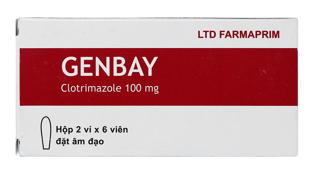 Viên đặt âm đạo Genbay 100mg trị nhiễm khuẩn, nấm âm đạo (2 vỉ x 6 viên) - 08/2024 ...