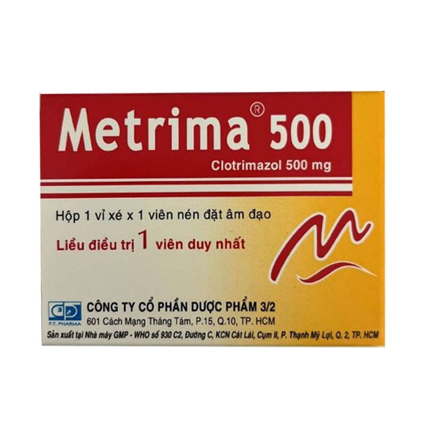 Viên đặt phụ khoa Metrima 500 trị viêm âm đạo (1 vỉ x 1 viên) - 09/2024 ...