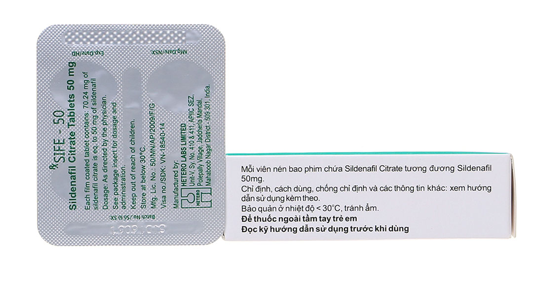 Sife-50 trị rối loạn cương dương (1 vỉ x 4 viên) - 08/2024 ...