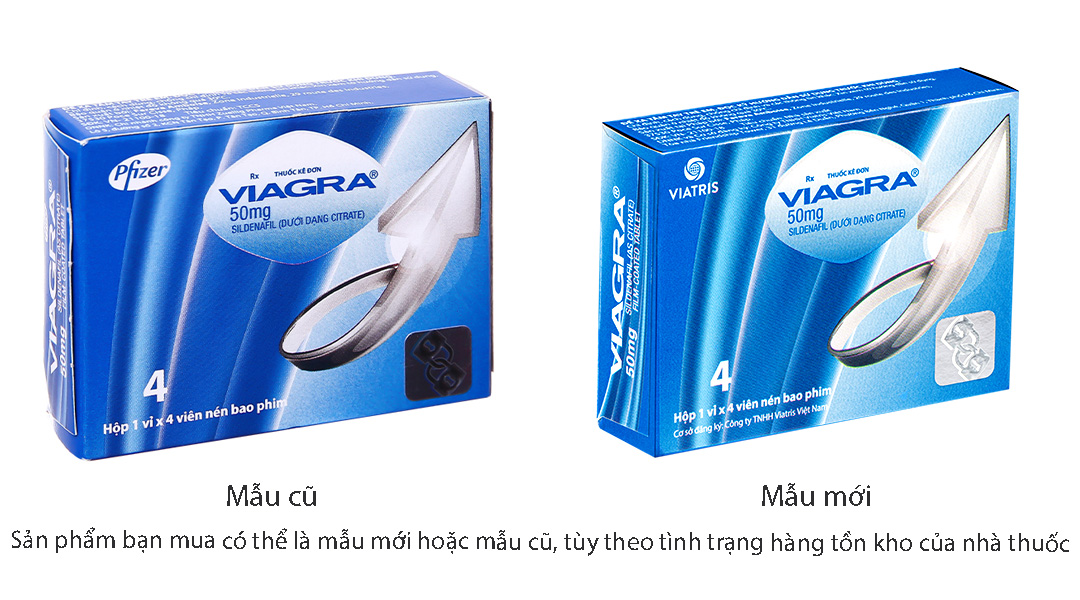 Viagra 50mg trị rối loạn cương dương (1 vỉ x 4 viên) - 08/2024 ...