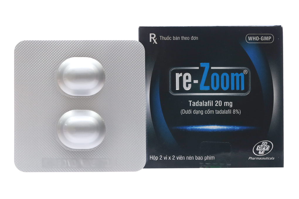 Re-Zoom 20mg trị rối loạn cương dương (2 vỉ x 2 viên) - 08/2024 ...
