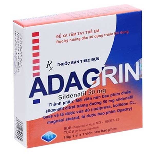 Adagrin 50mg trị rối loạn cương dương (1 vỉ x 1 viên) - 01/2025 ...