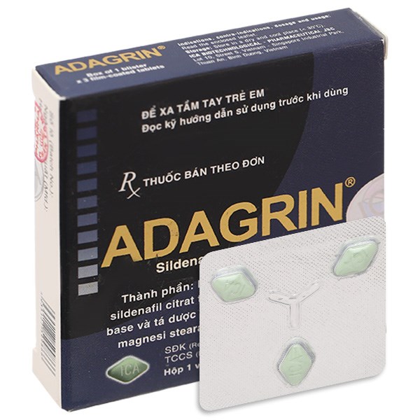 Adagrin 50mg trị rối loạn cương dương (1 vỉ x 3 viên) - 09/2024 ...