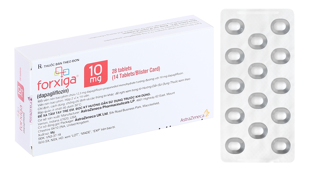 Forxiga 10mg trị đái tháo đường tuýp 2, suy tim và bệnh thận mạn tính ...