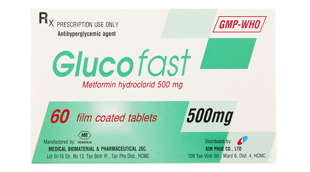 Thuốc Glucofast 500mg hộp 60 viên-Nhà thuốc An Khang