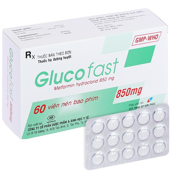 Glucofast 850mg trị đái tháo đường tuýp II (4 vỉ x 15 viên) - 11/2024 ...