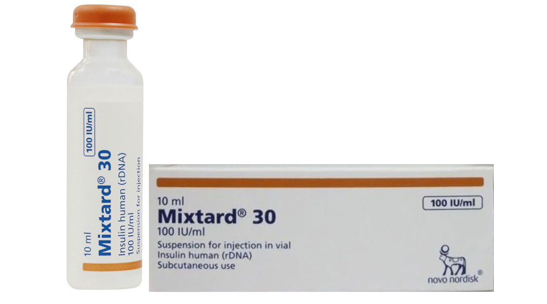 Hỗn dịch tiêm Mixtard 30 100IU/ml trị đái tháo đường lọ 10ml - 08/2024 ...