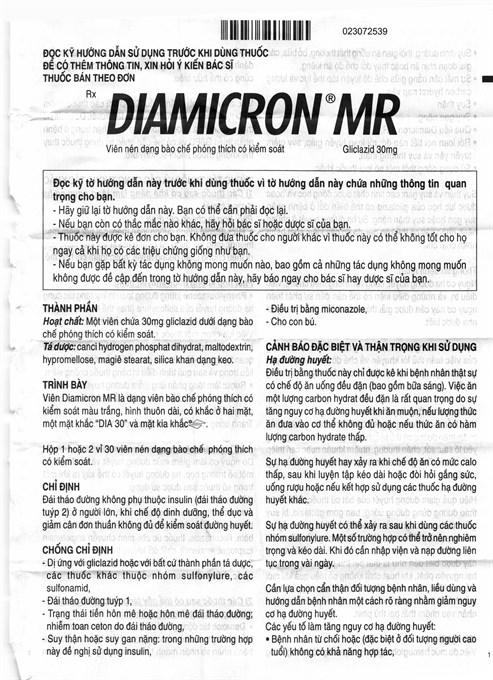 Thuốc Diamicron MR 30mg hộp 60 viên-Nhà thuốc An Khang
