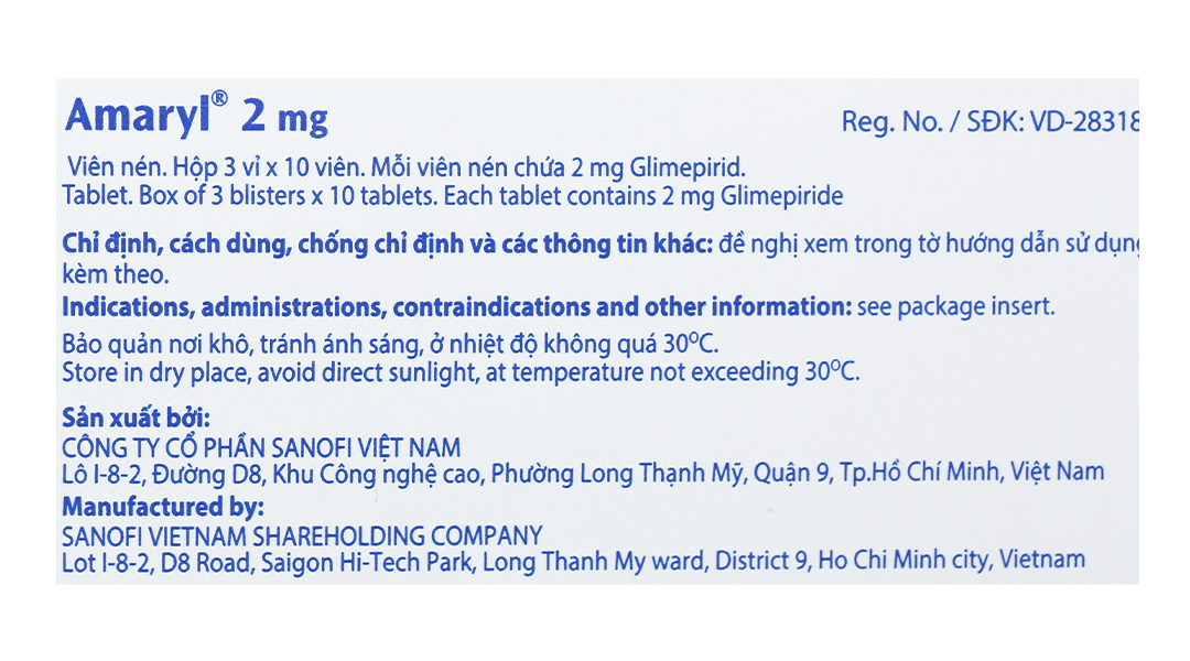 Thuốc Amaryl 2mg hộp 30 viên-Nhà thuốc An Khang