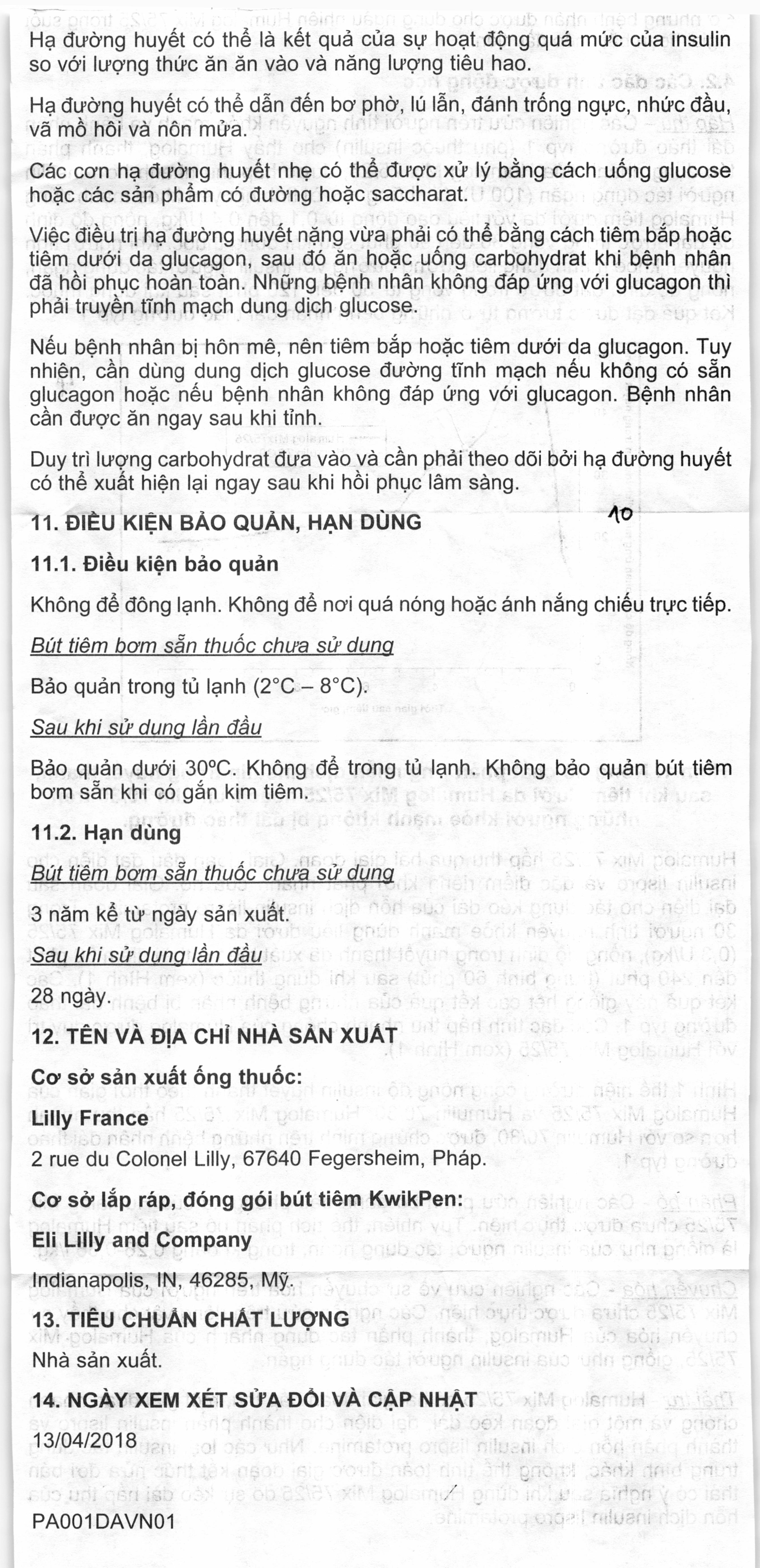 Humalog Mix 75/25 Kwikpen 300U/3ml hộp 5 bút-Nhà thuốc An Khang