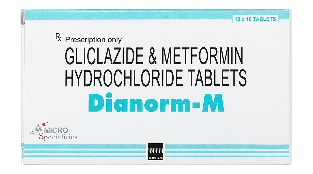 Dianorm-M 80mg/500mg trị đái tháo đường (10 vỉ x 10 viên) - 08/2024 ...