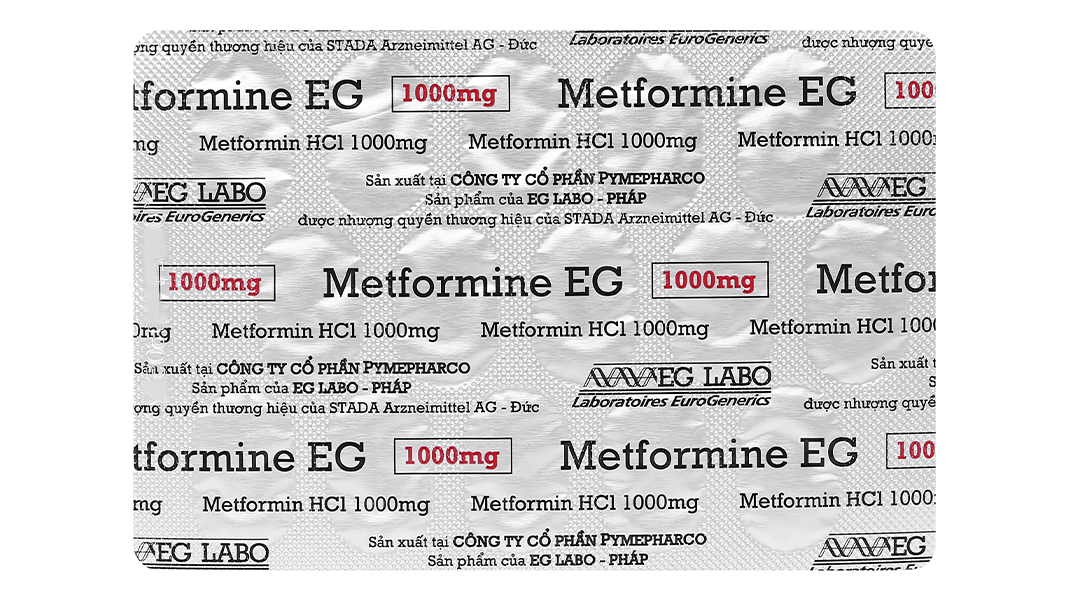 Thuốc Metformin EG 1000mg hộp 30 viên - Nhà thuốc An Khang