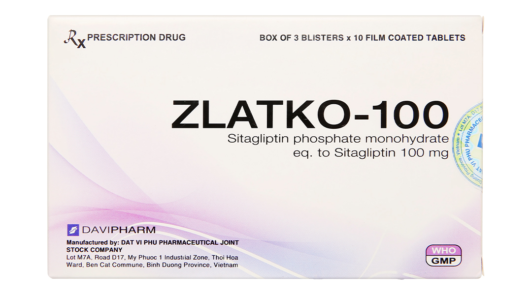 Zlatko-100 trị tiểu đường tuýp 2 không phụ thuộc insulin (3 vỉ x 10 viên) - 08/2024 ...