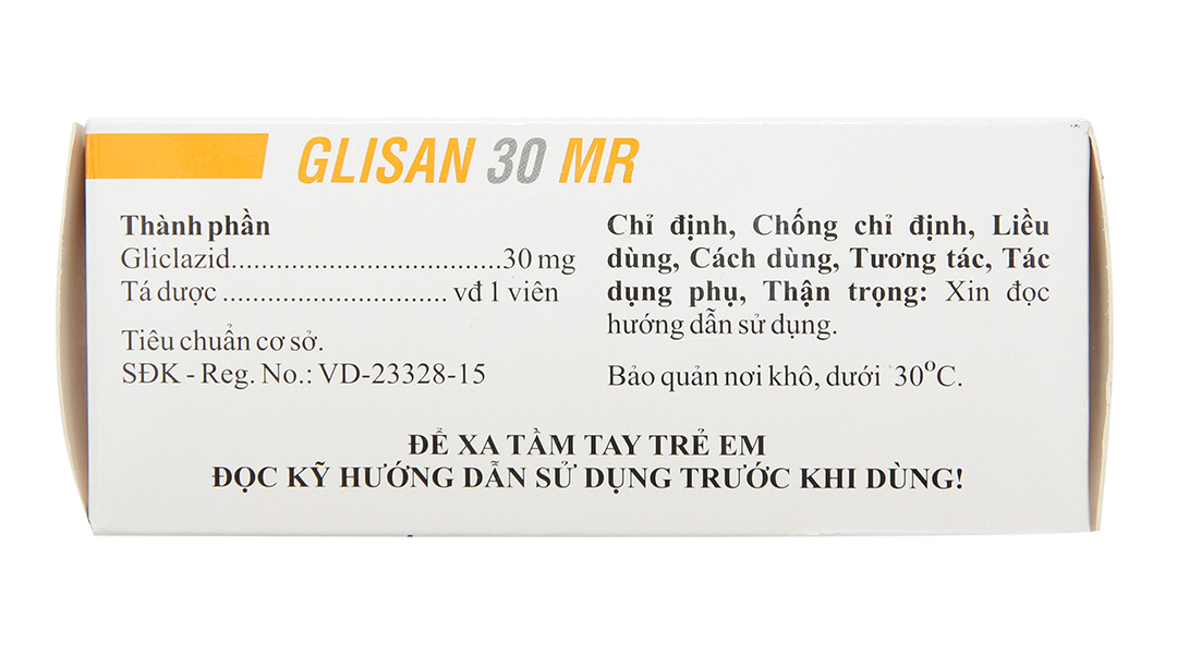 Glisan 30 MR trị đái tháo đường tuýp 2 không phụ thuộc insulin (10 vỉ x ...