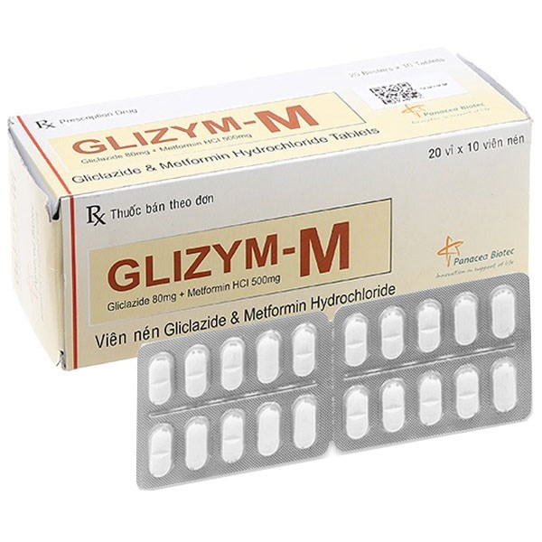 Glizym-M 80mg/500mg trị tiểu đường tuýp 2 không phụ thuộc insulin (20 ...