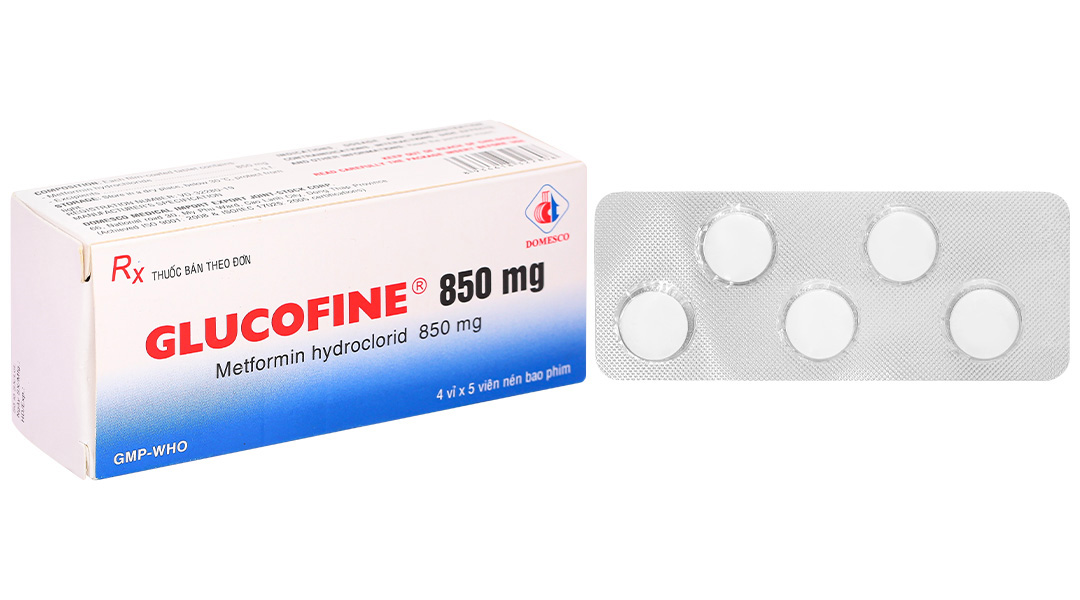 Glucofine Domesco 850mg trị đái tháo đường tuýp 2 (4 vỉ x 5 viên) - 07/ ...