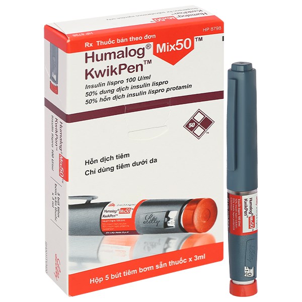 Bút tiêm Humalog Mix 50 KwikPen 100 U/ml trị đái tháo đường (5 bút tiêm x 3ml) - 10/2024 ...
