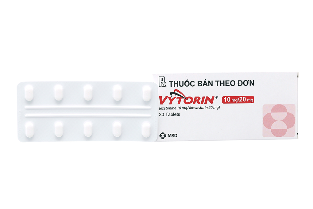 Vytorin 10mg/20mg trị rối loạn lipid máu (3 vỉ x 10 viên) - 06/2024 ...