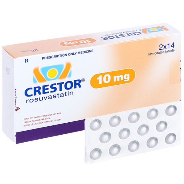 Thuốc Crestor 10mg hỗ trợ điều trị tăng cholesterol máu (2 vỉ x 14 viên ...