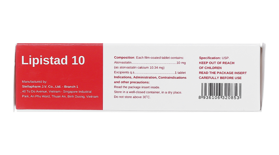 Lipistad 10 trị rối loạn mỡ máu (3 vỉ x 10 viên) - 08/2024 ...