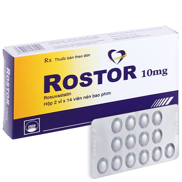 Thuốc Rostor 10mg trị tăng mỡ máu, cholesterol máu (2 vỉ x 14 viên ...