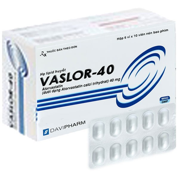 Vaslor-40 trị rối loạn mỡ máu (6 vỉ x 10 viên) - 11/2024 ...