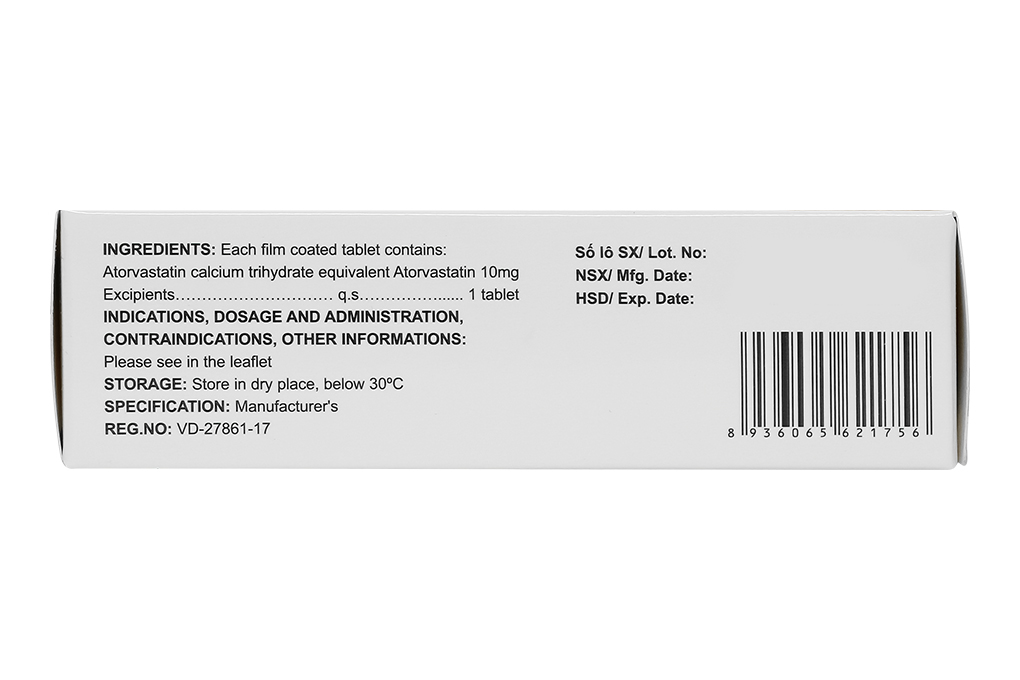 Lipidtab 10 trị tăng mỡ máu (3 vỉ x 10 viên) - 07/2024 ...
