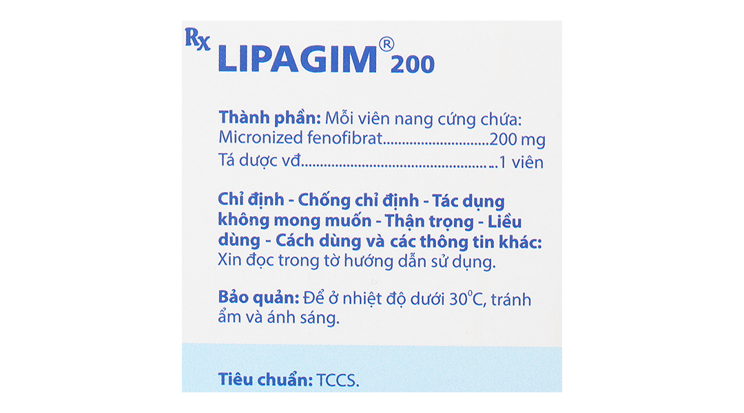 Lipagim 200 trị tăng mỡ máu như tăng Triglycerid, tăng Lipid hỗn hợp (3 ...