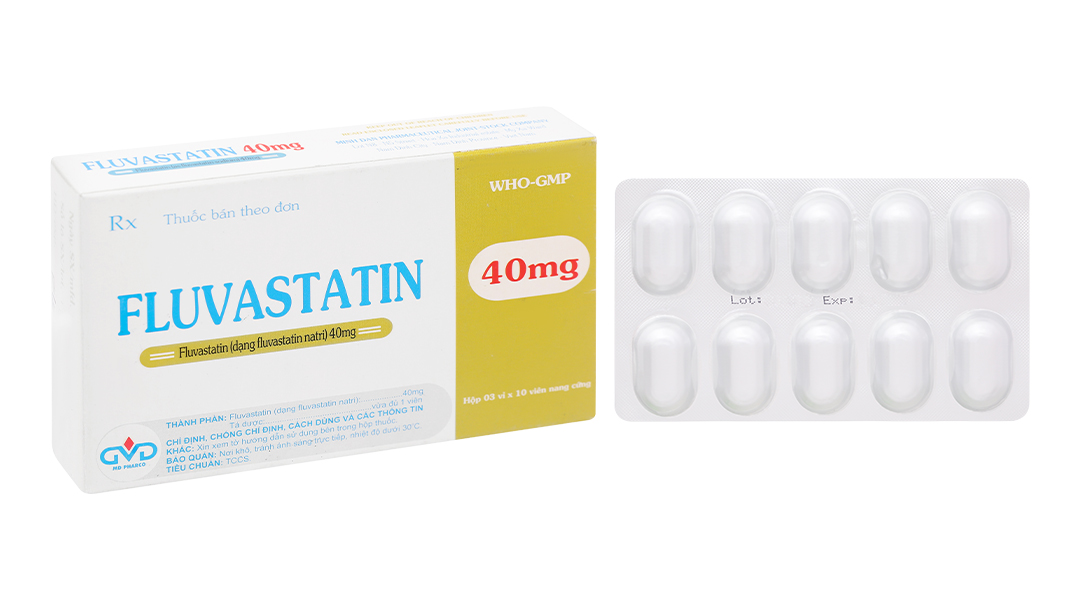 Fluvastatin MD Pharco 40mg trị rối loạn mỡ máu (3 vỉ x 10 viên) - 08/ ...