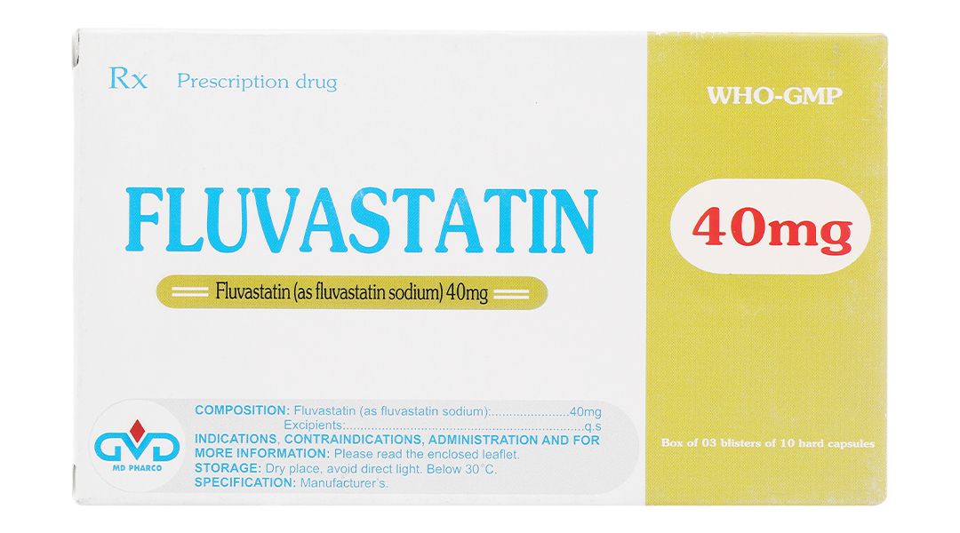 Fluvastatin MD Pharco 40mg trị rối loạn mỡ máu (3 vỉ x 10 viên) - 08/ ...