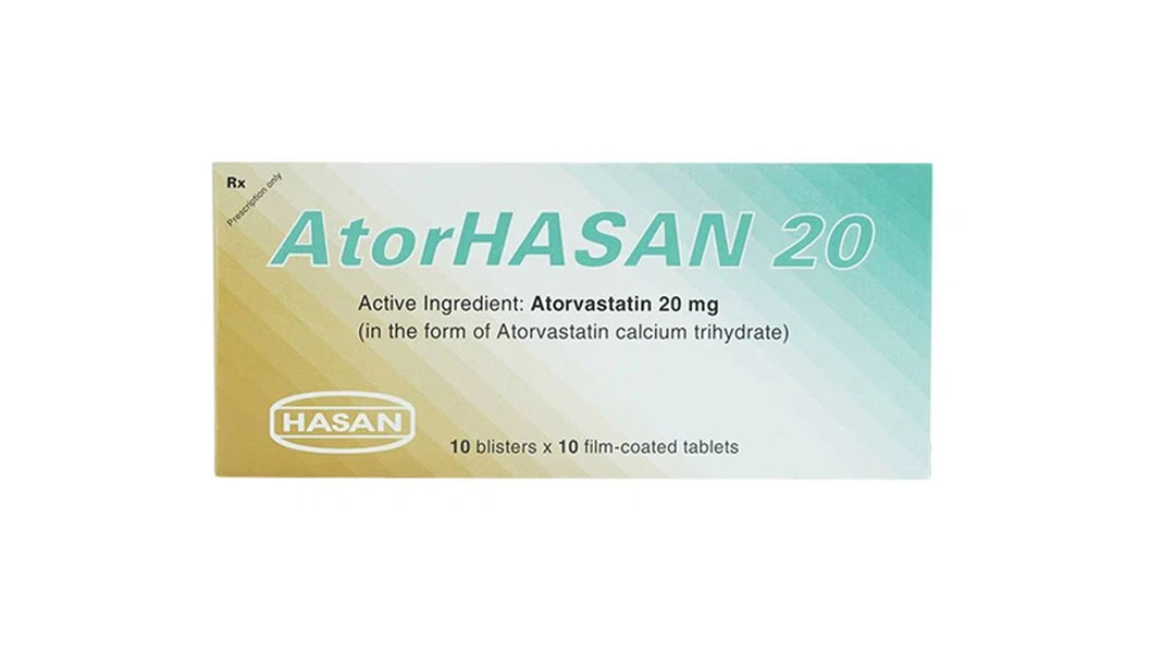 AtorHasan 20 trị rối loạn lipid huyết (10 vỉ x 10 viên) - 08/2024 ...