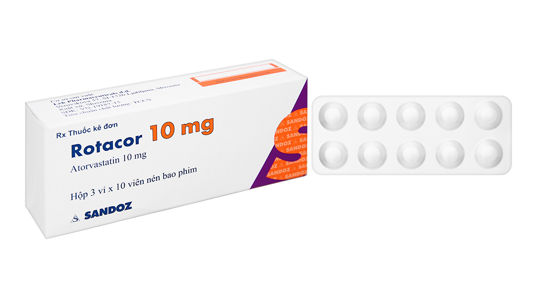 Rotacor 10mg trị tăng cholesterol máu (3 vỉ x 10 viên) - 08/2024 ...