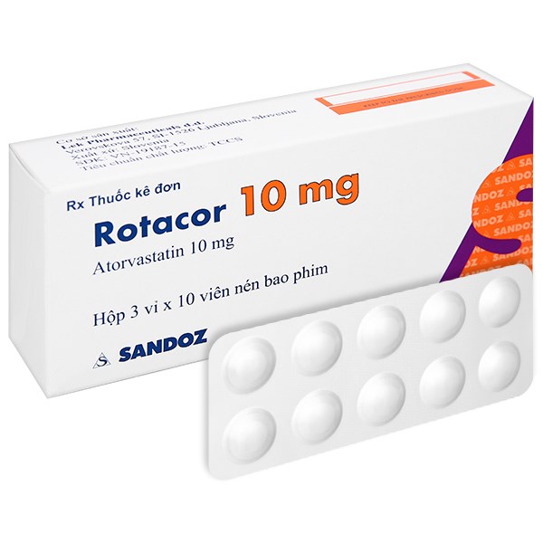 Thuốc Rotacor 10mg trị tăng cholesterol máu - 09/2024 | nhathuocankhang.com