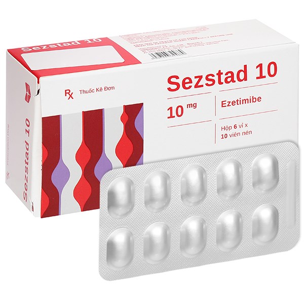 Sezstad 10 trị tăng cholesterol máu nguyên phát (6 vỉ x 10 viên) - 10/ ...